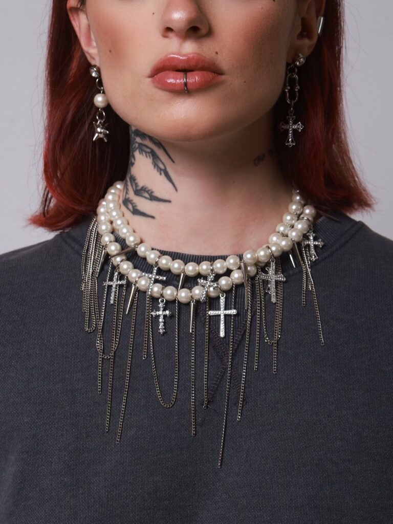 Colar Shine Cross Franjas – HIGHER STORE ⚡️